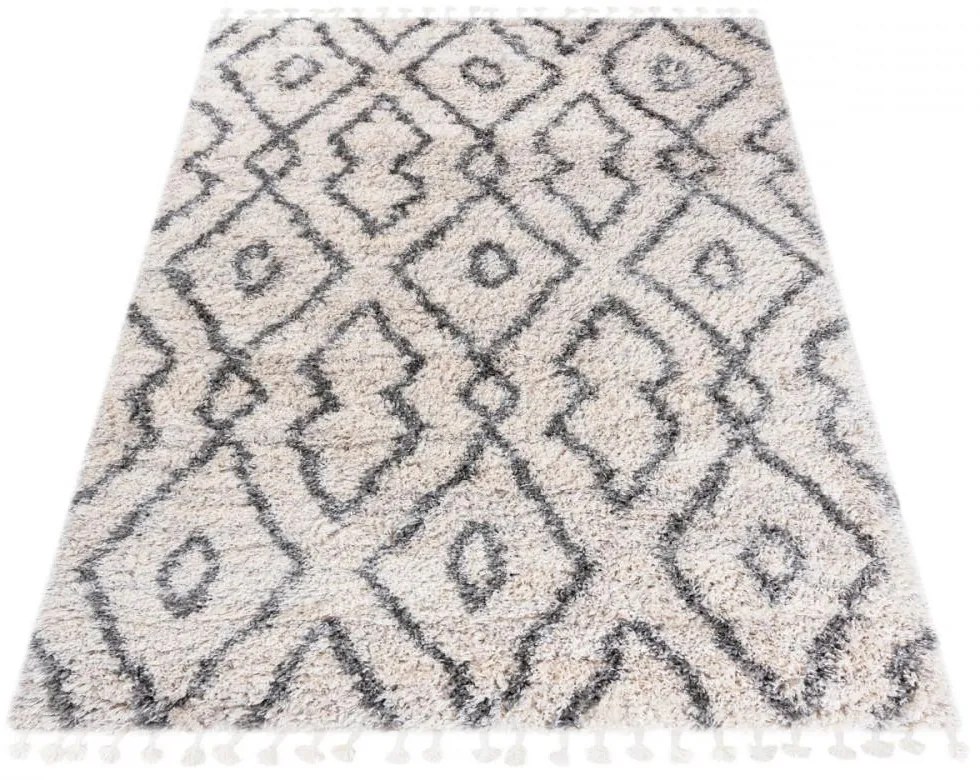 Kusový koberec shaggy Daren krémově šedý 200x300cm
