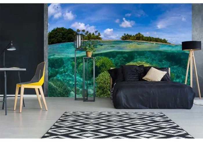 DIMEX | Samolepicí vliesová fototapeta na zeď Korálový útes MA-5-0200 | 375 x 250 cm | tyrkysová, zelená, modrá
