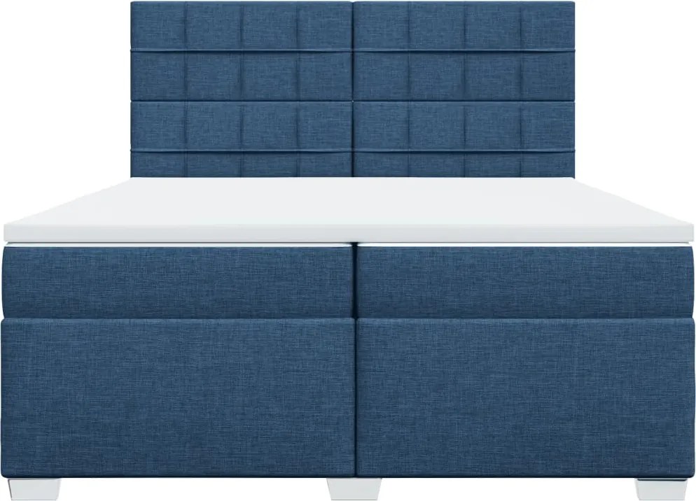 Box spring postel s matrací modrá 200x200 cm textil 3292901