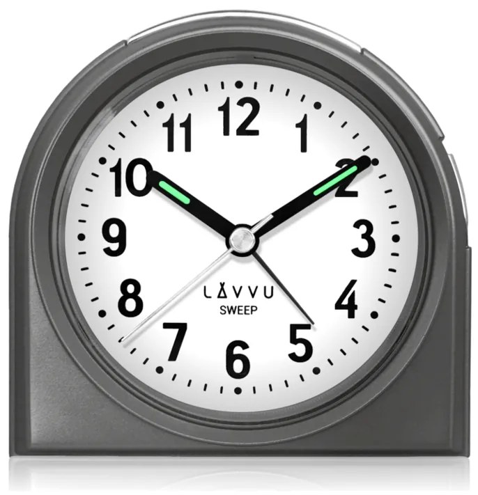 Černý budík LAVVU SWEEP s plynulým chodem - 3 ROKY ZÁRUKA! LAS3020