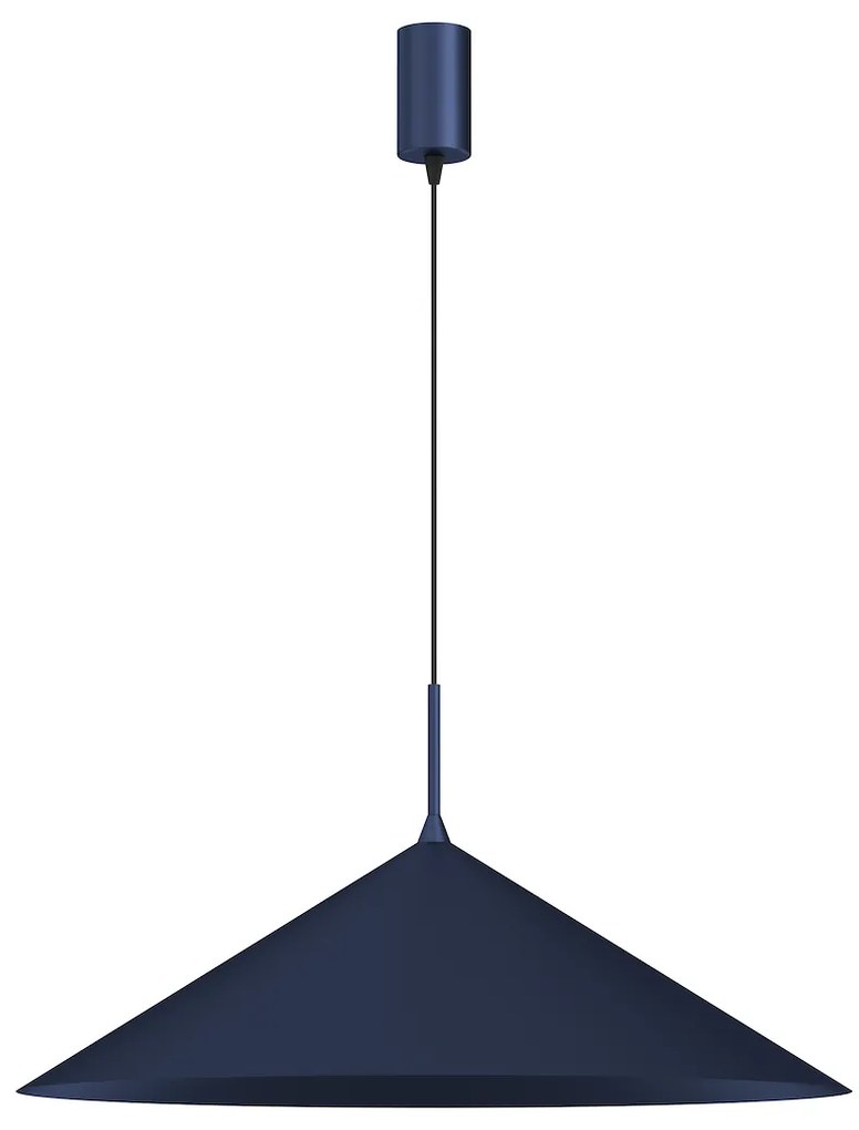 Závěsné svítidlo Capital, 1x tmavomodré kovové stínítko, (fi 60cm), db