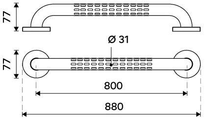 Nimco Nerezové madlo rovné 800 mm - BMC 9080-90, černé