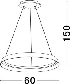 Závěsné LED svítidlo NOVA LUCE ORMI 38W 2700+4000K 9030928 stmívatelné Triac
