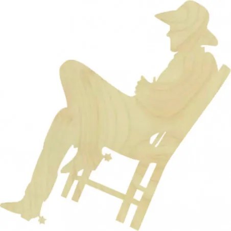 Elegantní dřevěný obraz na stěnu - KOVBOJ | SENTOP PR0437 plywood