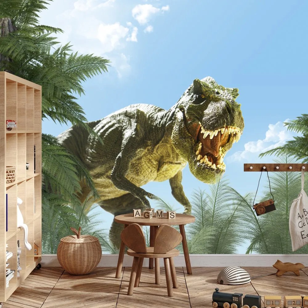 Fototapeta Velký T-Rex Dinosaurus A Palm Hladký vinyl 90x60