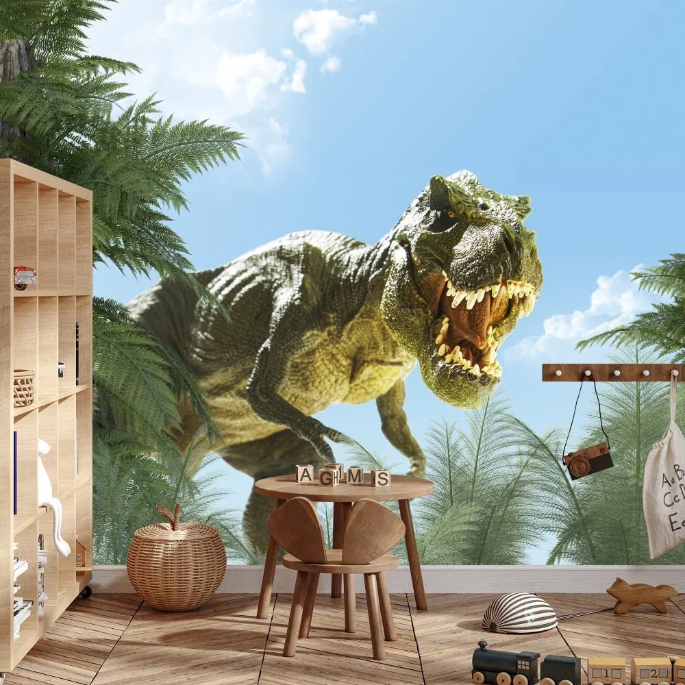 Fototapeta Velký T-Rex Dinosaurus A Palm Omyvatelný vlies 520x318