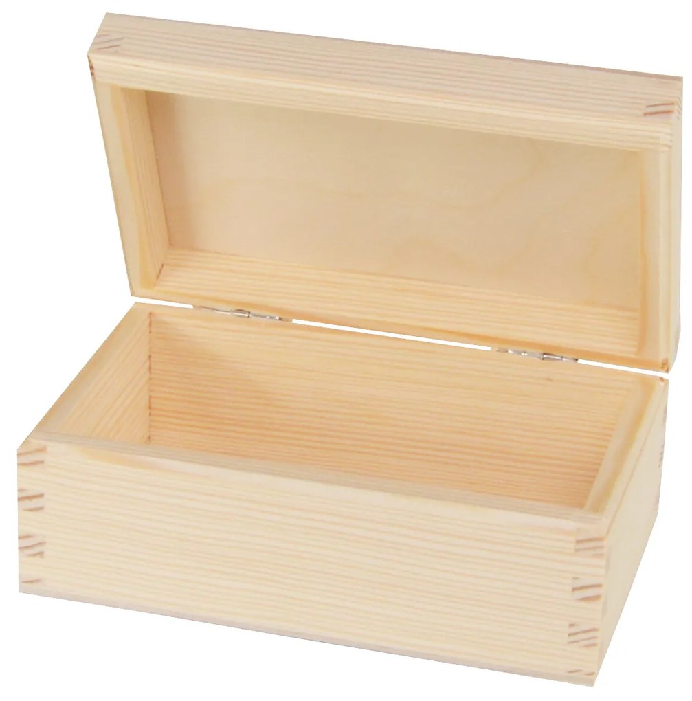 Dřevěná krabička s víkem - 14 x 9 x 6 cm