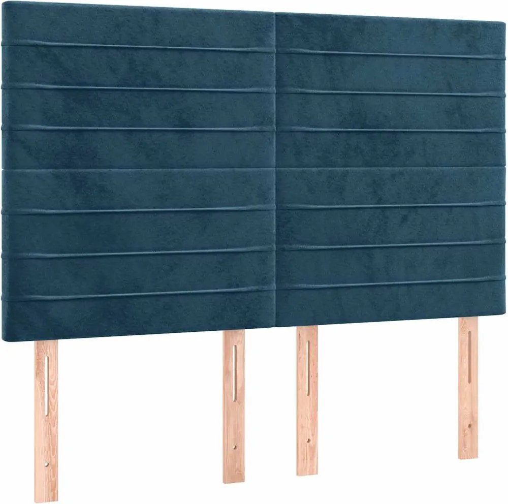 Box spring postel s matrací tmavě modrá 140x200 cm samet 3132745
