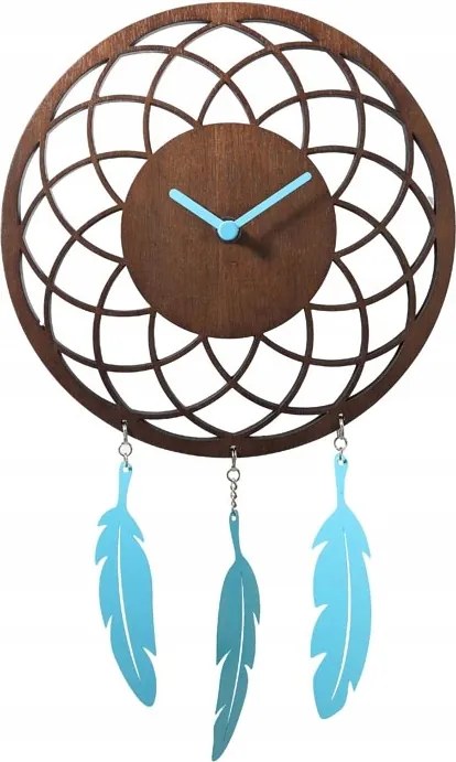 Hnědý nástěnný budík Dreamcatcher Nextime