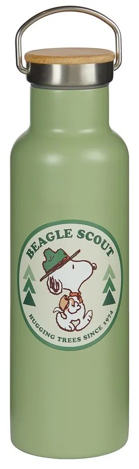 PEANUTS Láhev nerezová skaut 650 ml - zelená