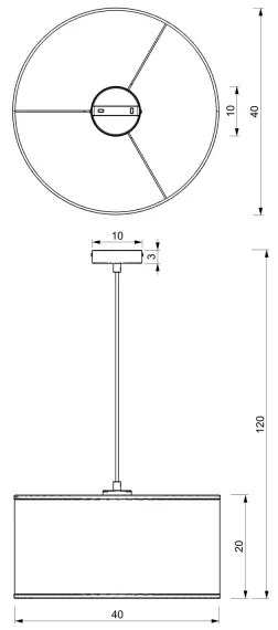 Lustr na lanku RATTAN 1xE27/60W/230V pr. 40 cm ratan