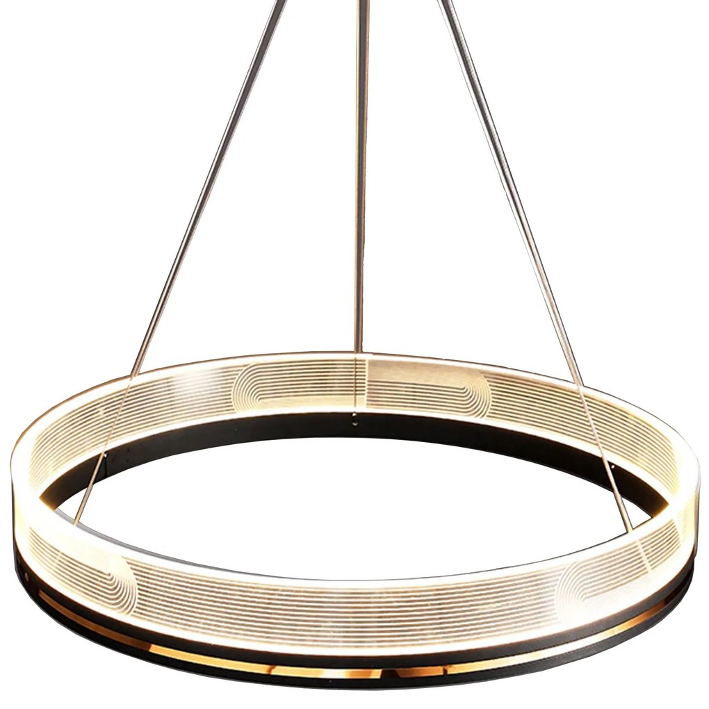 Toolight, LED závěsné svítidlo 60cm APP1192-CP, černá-zlatá, OSW-40023