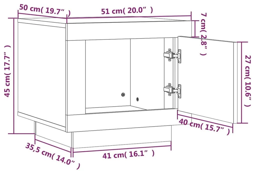 Konferenční stolek dub sonoma 51 x 50 x 45 cm kompozitní dřevo - Default Title