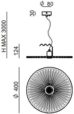 Linea Light CA022ADBEZZ Doge_P, moderní hnědé závěsné svítidlo, 1x22W E27, průměr 40cm