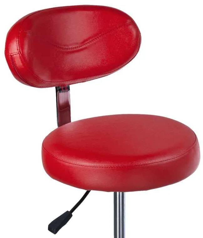 LuxuryForm Židle BERN s opěrátkem na stříbrné základně s kolečky - červená