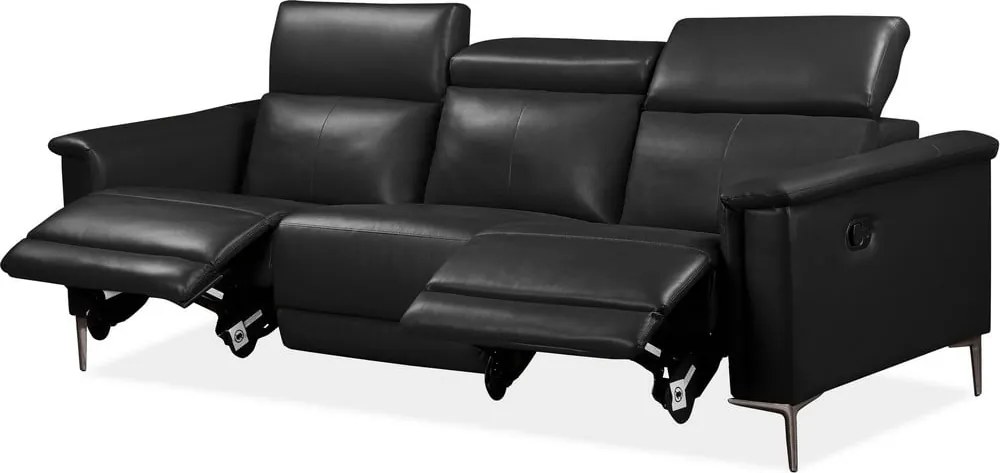 Černá pohovka z imitace kůže 222 cm Lund – Støraa