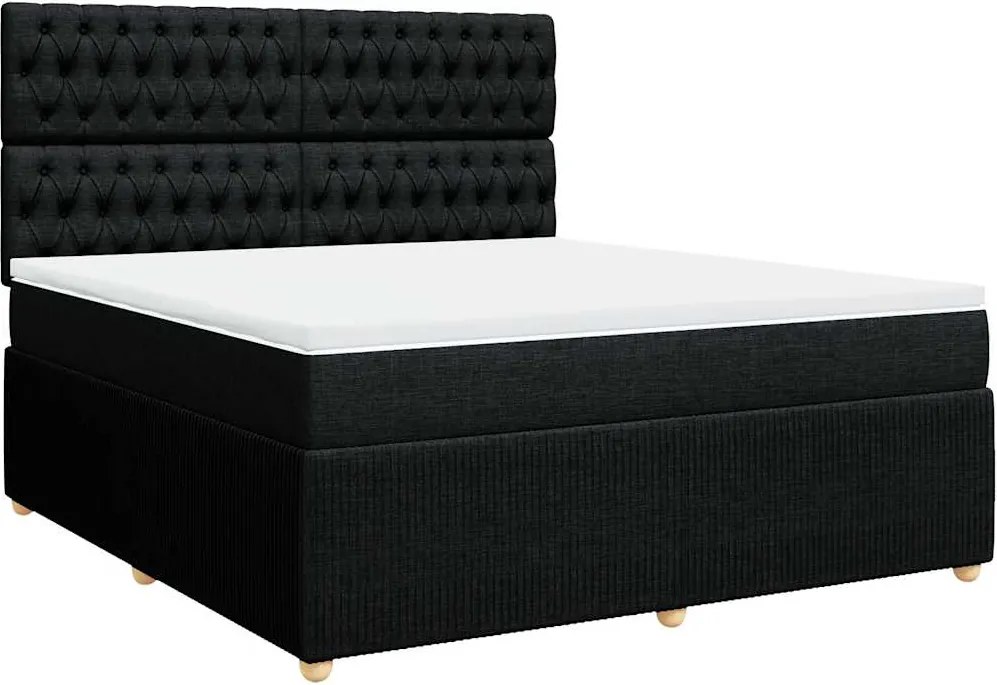 Box spring postel s matrací černá 180x200 cm textil 3294444