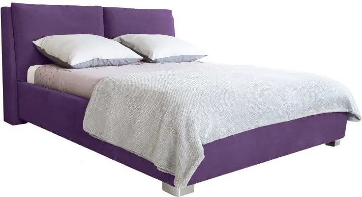 Fialová dvoulůžková postel Mazzini Beds Vicky, 140 x 200 cm
