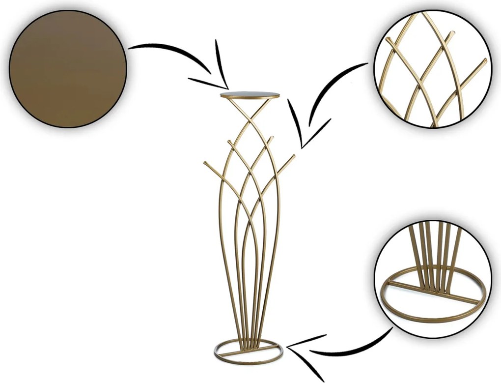 STOJAN NA KVĚTINÁČ FOUNT 100X22,5 CM ZLATÁ