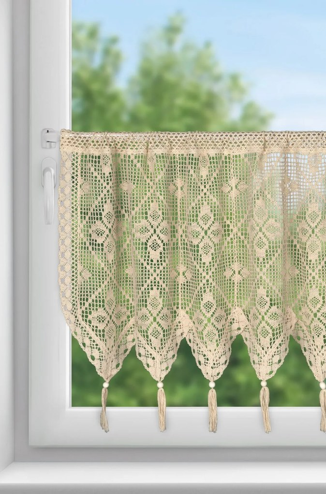 KRÁTKÁ ZÁCLONA NA PÁSCE MARTHA 150X60 CM SVĚTLEBÉŽOVÁ