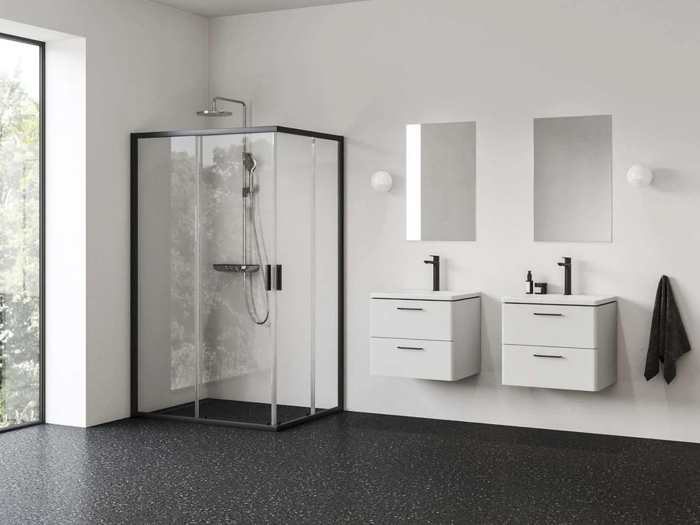 Ravak Blix II - Sprchové dveře NBLRV2K-80, 80x195 cm, černá/čiré sklo 1XM40300Z1