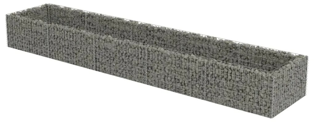 Gabionový vyvýšený záhon pozinkovaná ocel 450 x 90 x 50 cm 143553