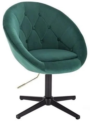LuxuryForm DESIGN Otočné křeslo VERA VELUR na černém kříži - zelené