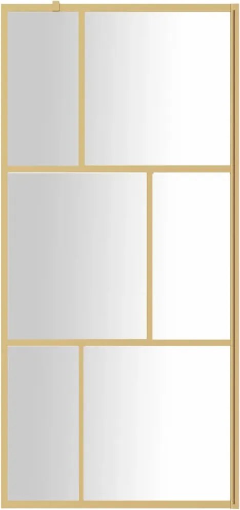 Zástěna do průchozí sprchy čiré ESG sklo zlatá 90 x 195 cm 154955