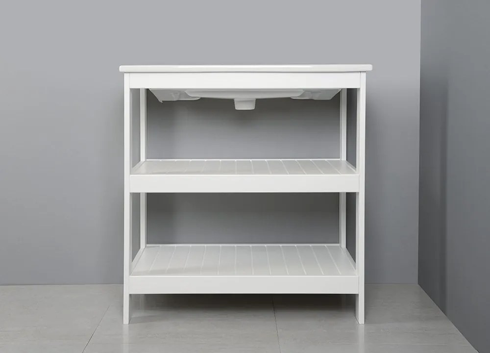 Aqualine Aqualine, ETIDE policová umyvadlová skříňka 81,5x86x44 cm, matná bílá, ET830