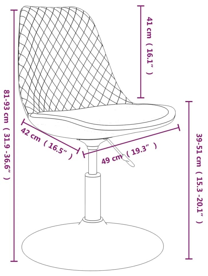 Otočné jídelní židle 4 ks hnědé samet - Default Title