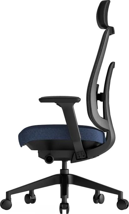 Office Pro Kancelářská ergonomická židle K42  SP – síť/ čalouněná, modrá