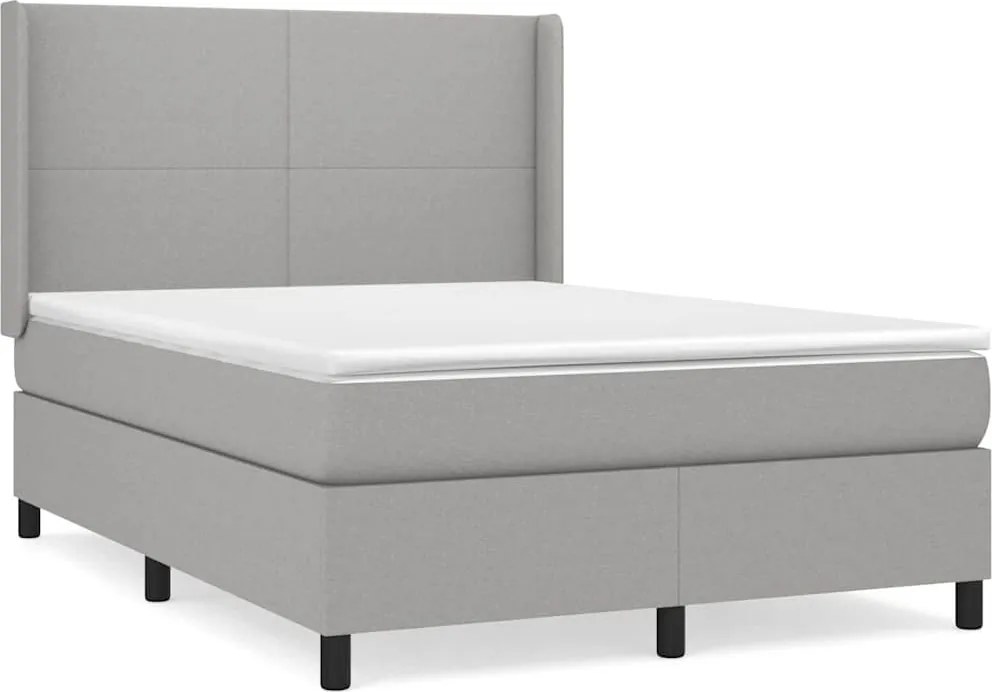 Box spring postel s matrací světle šedá 140 x 200 cm textil 3131273