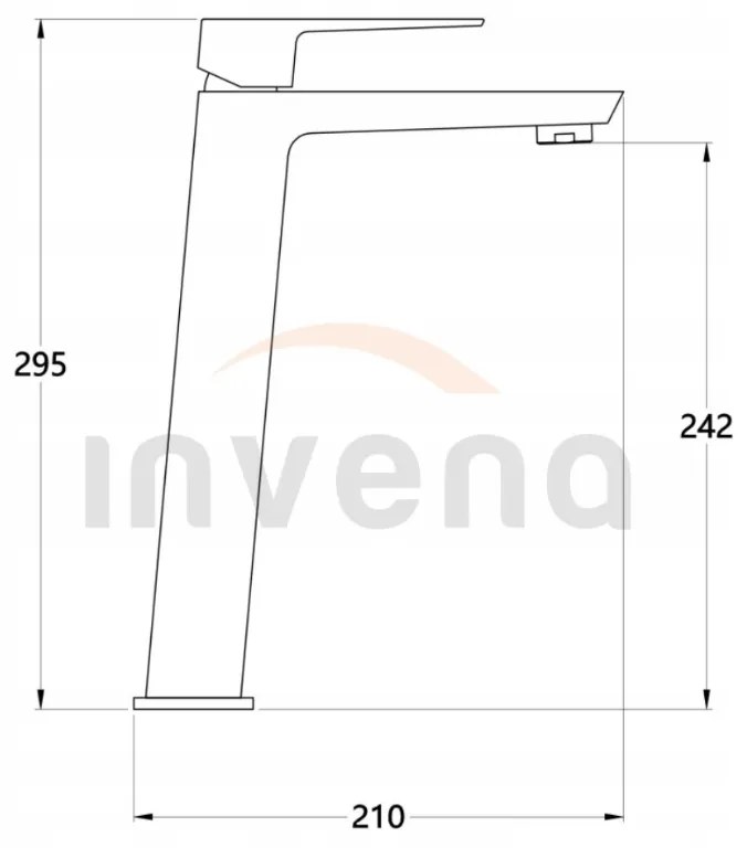 Invena Paros, vysoká umyvadlová baterie, chromová, INV-BU-09-W01-A