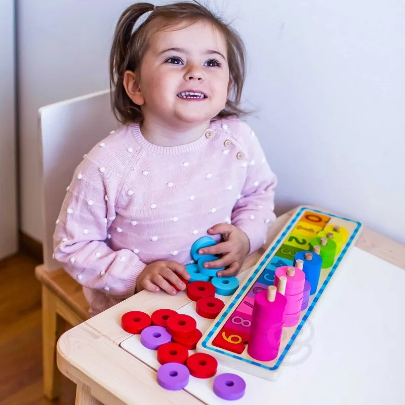 Woopie Green Montessori bloky Učení počítání a barvy 56 ks.