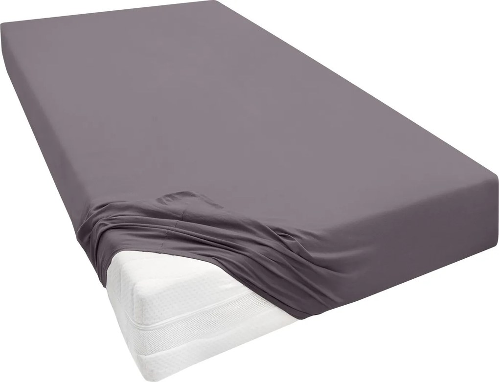 Biberna Napínací prostěradlo Jersey-Elasthan, výška rohu 25 - 35 cm. (tmavě šedá, 140–160 x 200–220 cm)