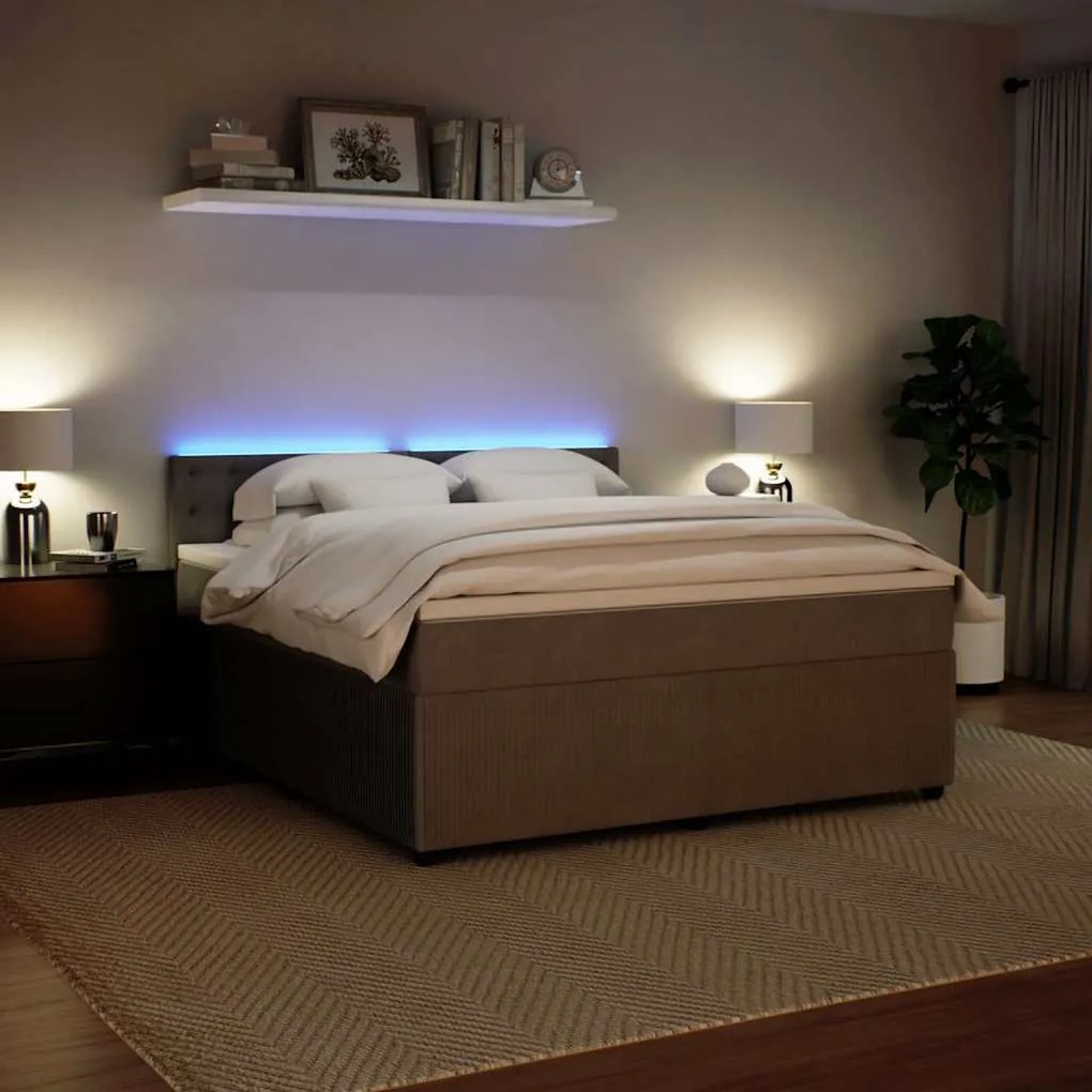 Box spring postel s matrací světle šedá 180x200 cm samet 3290118