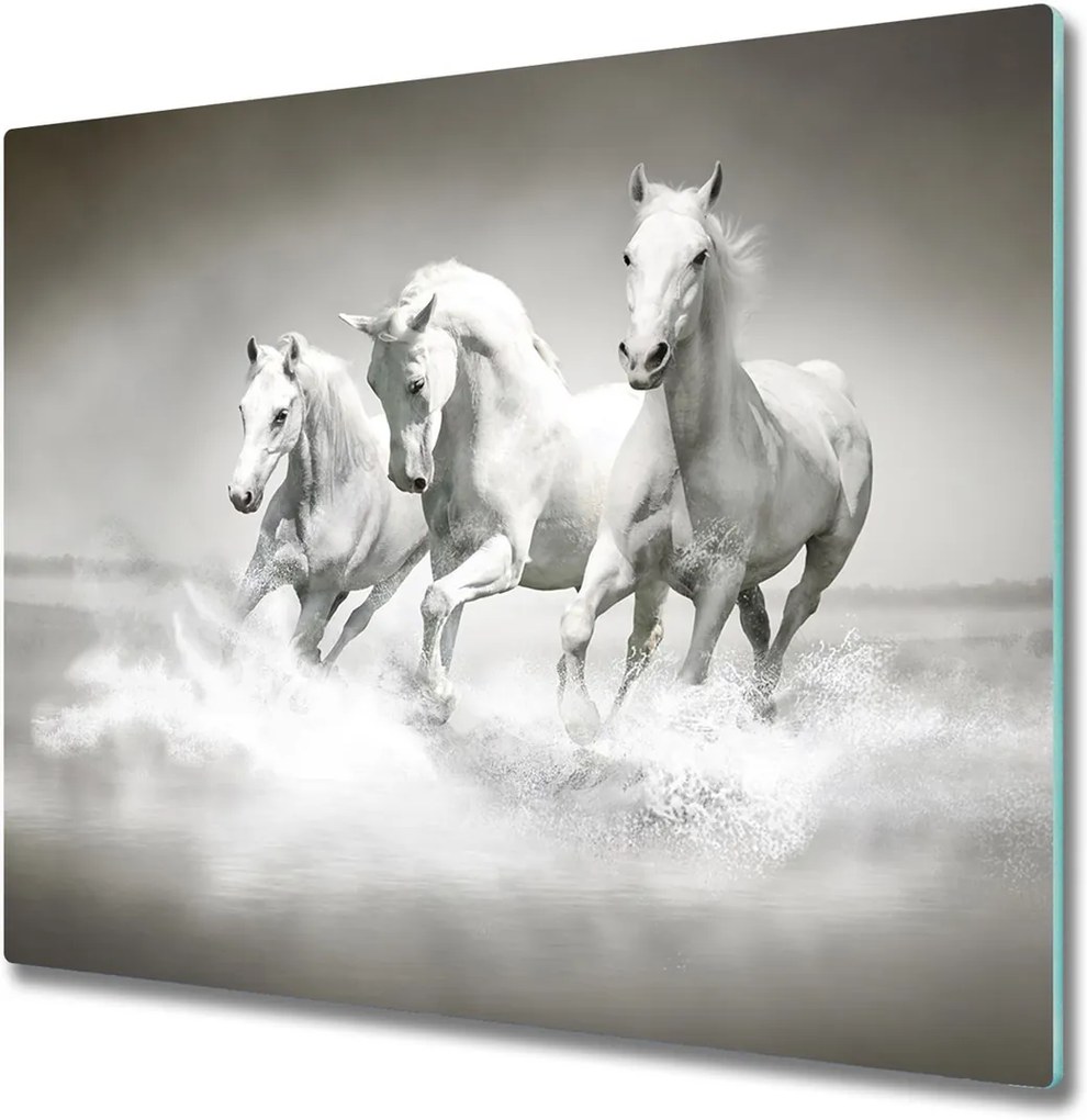 Skleněná krájecí deska Bílé koně