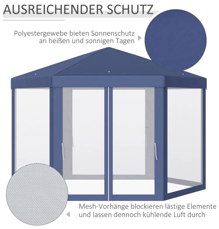 PEPU outsunny Zahradní altán s moskytiérou, Barvy a parametry Modrá
