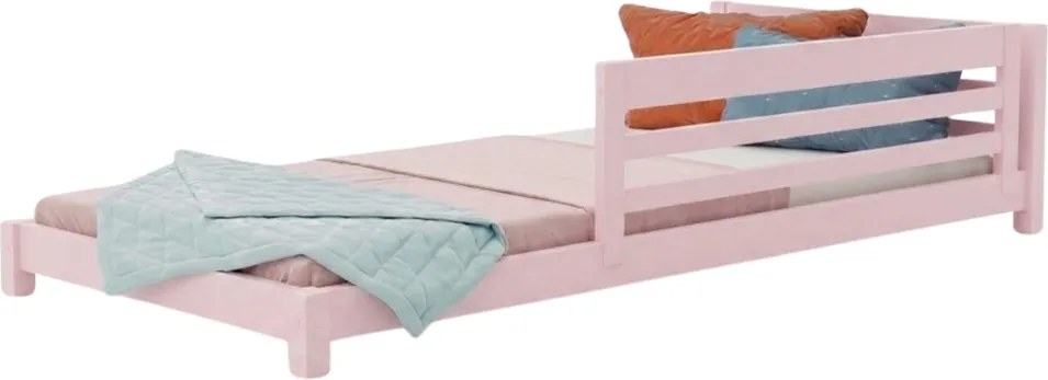 Benlemi Nízká dětská jednolůžková postel TULY s čelem Zvolte barvu: Bílá, Zvolte rozměr: 90x180 cm, Zvolte zábranu: S otevřeným vstupem