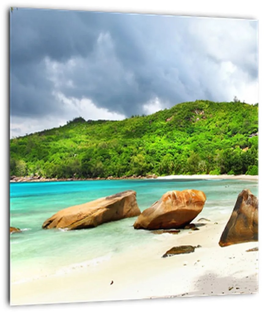 Obraz - Seychely, pláž Takamaka (30x30 cm)