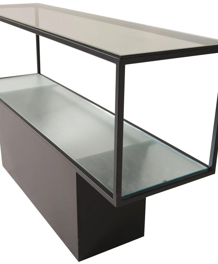 Odkládací stolek Maglehem, černý, 35x130
