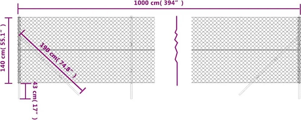 Drátěné pletivo zelené 1,4 x 10 m 153907
