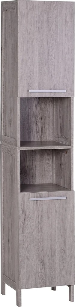 Skřínka kleankin – Vysoká pomocná skříň do koupelny s velkým úložným prostorem 30x32x172,5 cm | Aosom