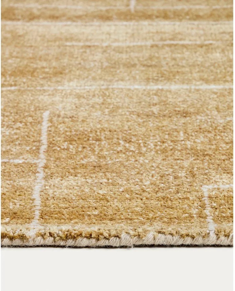 Ručně tkaný koberec v hořčicové barvě 200x300 cm Eloda – Kave Home