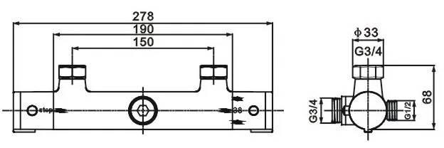 Sprchový set MEXEN DENIS - hlavice + sprchová baterie černá