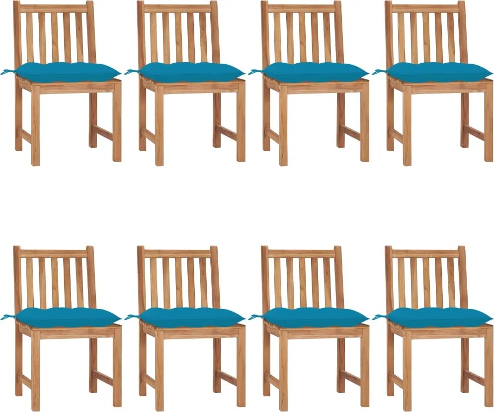 Zahradní židle s poduškami 8 ks masivní teak 3073161