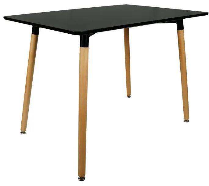 Černý jídelní set 1 + 2, stůl BERGEN 100 + židle YORK OSAKA
