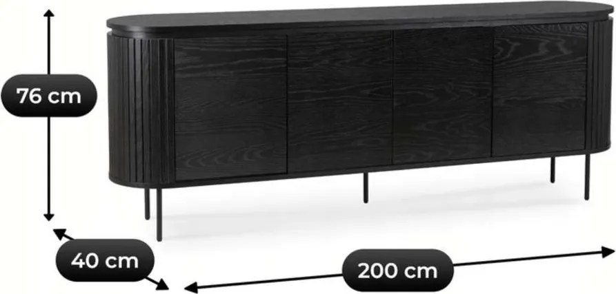 Komoda Lembes 200, černá