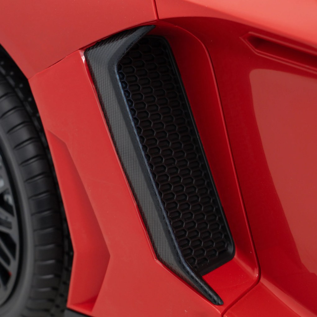 Ramiz Elektrické autíčko Lamborghini Aventador SV pro 2 děti červené + dálkové ovládání 2,4 GHz + EVA pěna + LED audio