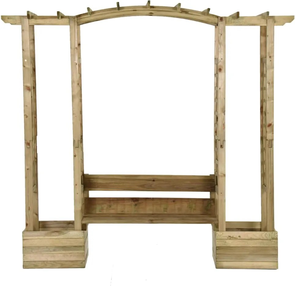 Zahradní pergola s lavicí a truhlíky impregnovaná borovice 318566